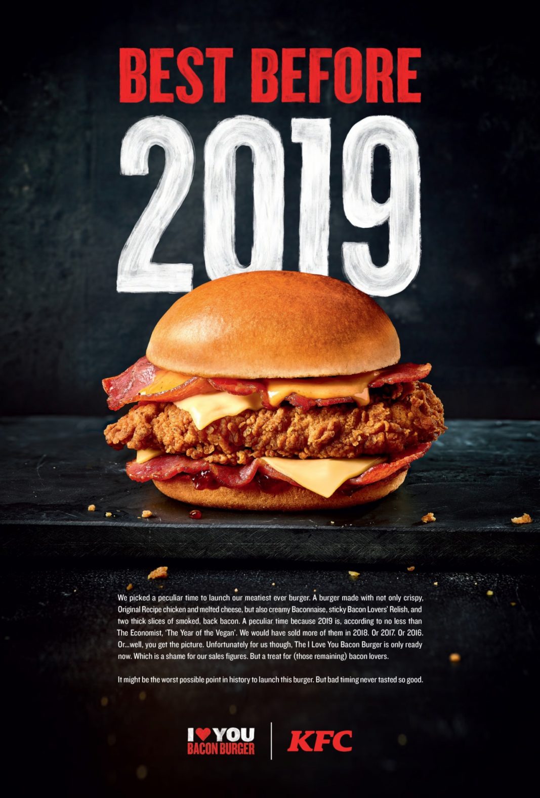 KFC Takes a Swipe at Vegans with Bacon Burger Print Campaign by Mother ...