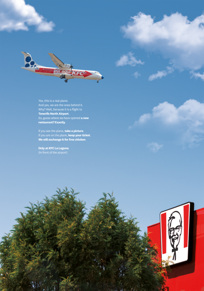 A plane points out the new location for KFC’s new restaurant in ...